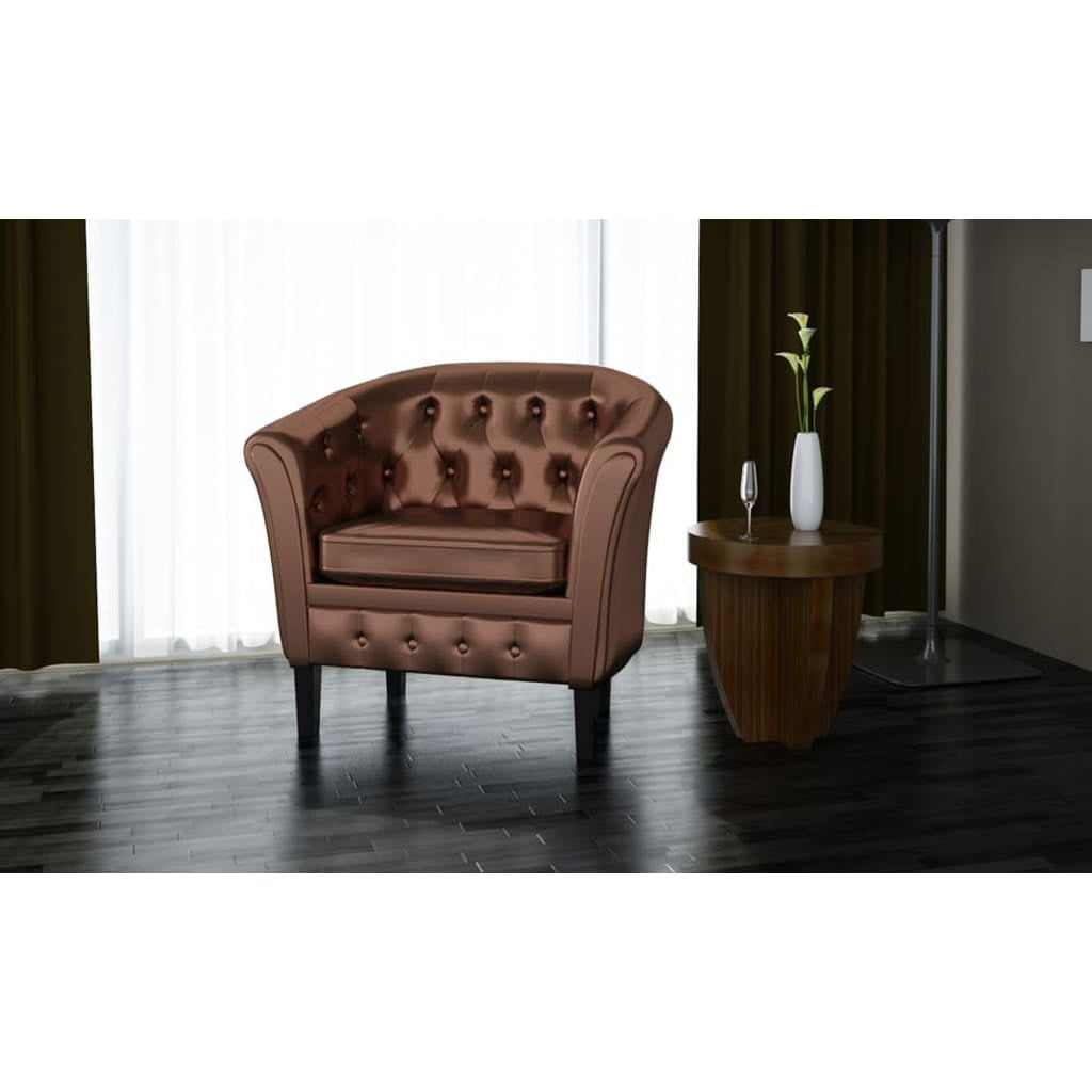 Click here for Vidaxl Tub Chair Brown Faux Leather prices