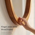 Solid Wood 30"x20" Irregular Asymmetrical Mirror, Japandi Boho Organic ...