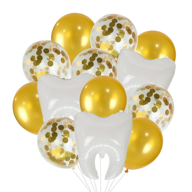 Gold Tooth Theme Balloons Set, Dental Graduation Party Balloons ...