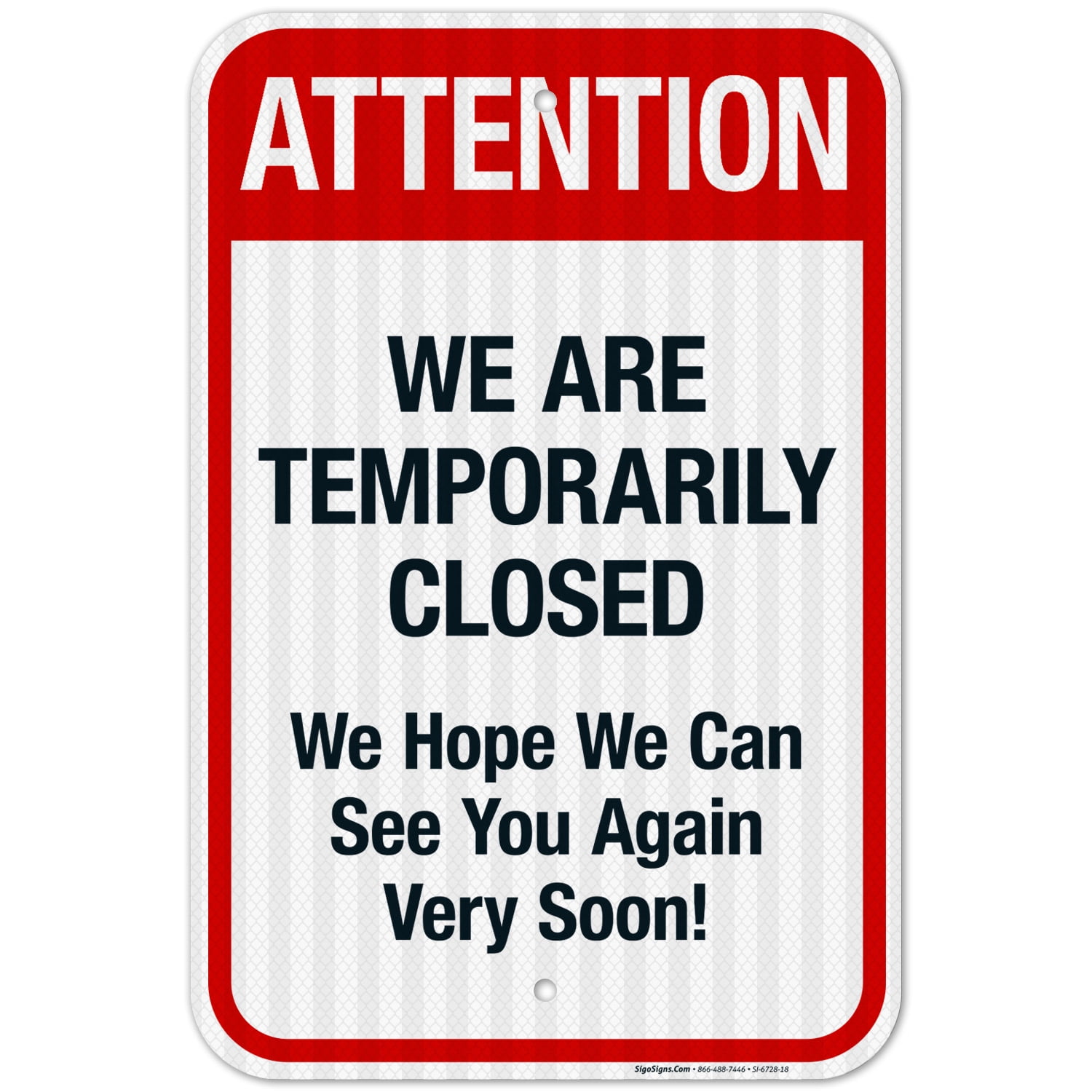 Attention We Are Temporarily Closed Sign, Pool Sign, - Walmart.com