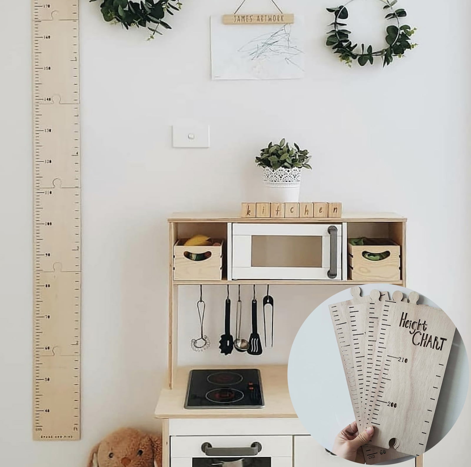 wirlsweal 1 Set Height Charts Nordic Style Splice Type Wall Decorations ...