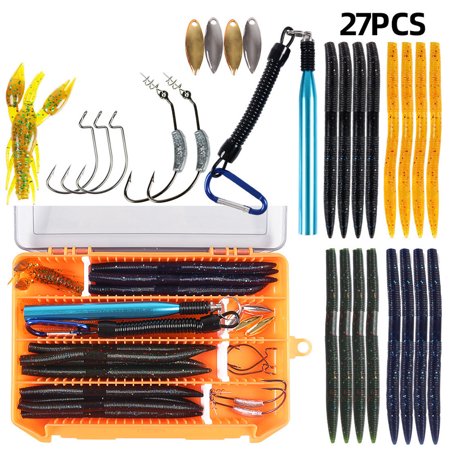 27 Pcs/set Fishing Accessories Set Silicone Wacky Rig + Hammer Shrimp+ ...
