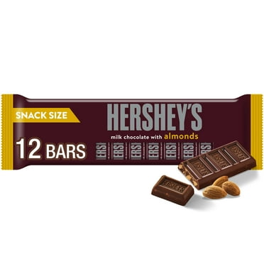 HERSHEY'S Milk Chocolate with Whole Almonds Candy Bars, 1.45 oz (6 Count) (Package May Vary ...