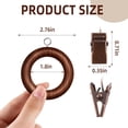 30 count Wooden Curtain Rod Rings with Curtain Clips, 1.8 Inch Inner ...