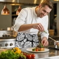 Black Palm Leaves Kitchen Restaurant Half Waist Apron, Tropical ...