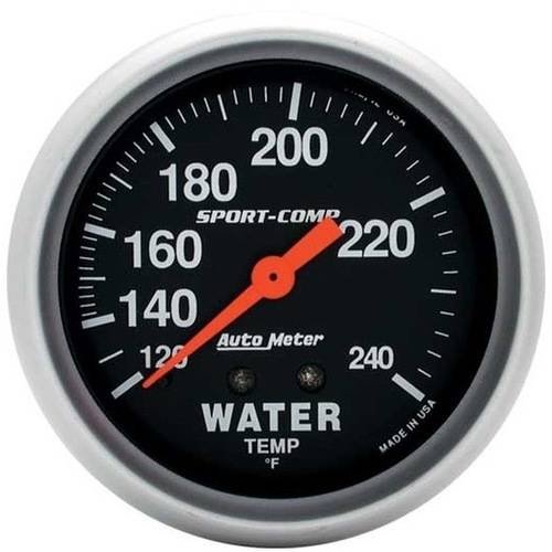 AUTO METER 3432 2-5/8IN WATER TEMP, 120- 240F, 6FTTUBING, MECH ...