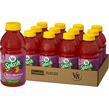 V8 Splash Berry Blend, Tropical Blend and Strawberry Kiwi Juice Drink, 16 Fl oz (Variety Pack of ...