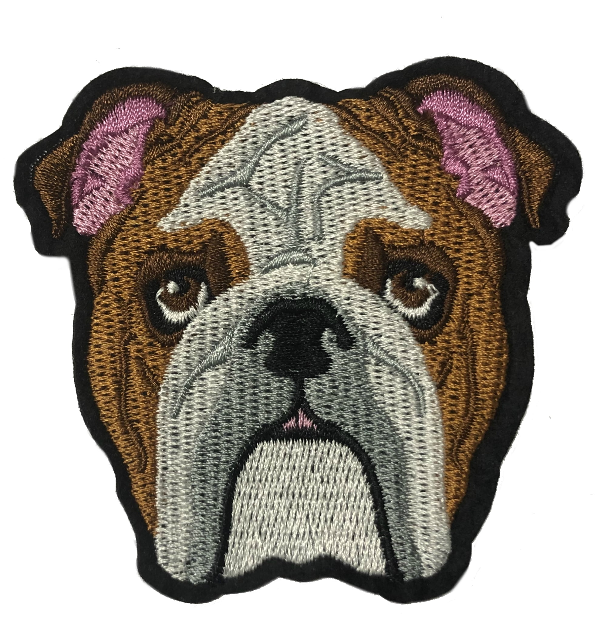 English Bulldog Iron-On Patch, Premium Quality Embroidered Applique ...