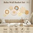 8 Pcs Multi Size Hand Woven Cattail Wall Basket Professional Textural ...