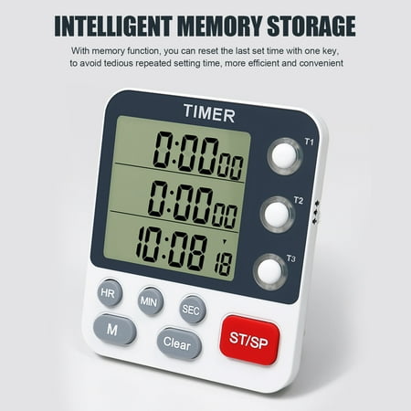 Aofa Digital Triple Kitchen Timer, 3 Channels Countdown Up Timer, Cooking Timer, Stopwatch ...