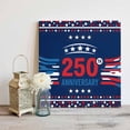 250th Anniversary Navy Blue Canvas Artwork Painting Art, Red White Wave ...