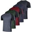 Real Essentials 5 Pack: Men’s Dry-Fit Moisture Wicking Active Athletic Performance Crew T-Shirt ...