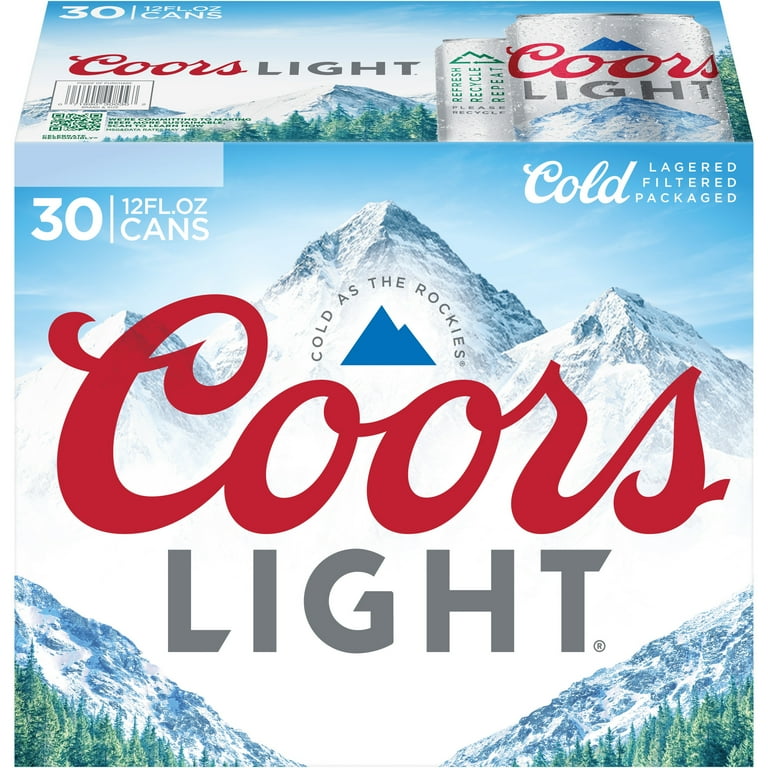 Coors Light Lager Beer, 30 Pack, 12 Fl Oz Cans, ABV, 54% OFF