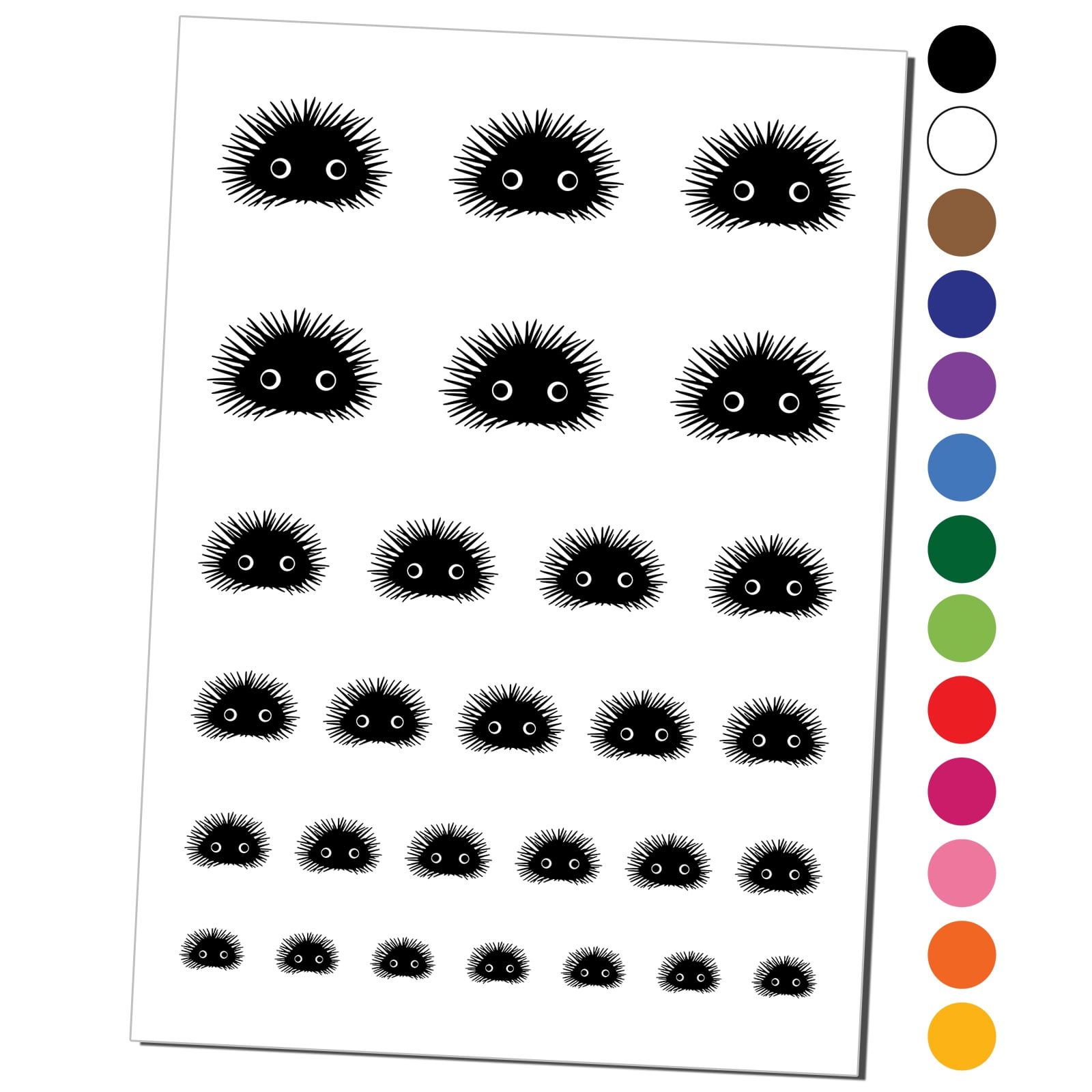 Cute Goofy Spikey Sea Urchin Water Resistant Temporary Tattoo Set Fake ...