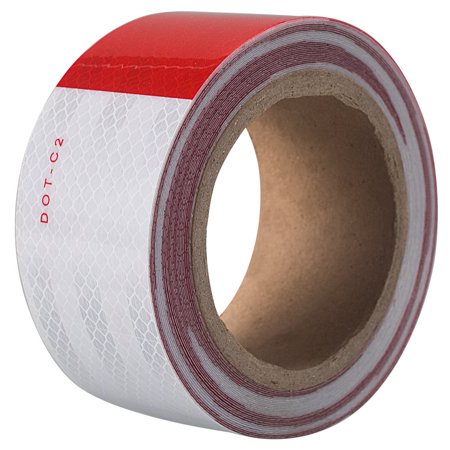 DOT C2 2" Inch X 29.5' Foot Red/White Reflective Tape Con picuity ...