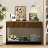 PHOYAL Console Table Sofa Table with 2 Drawer and Open Storage Shelves ...