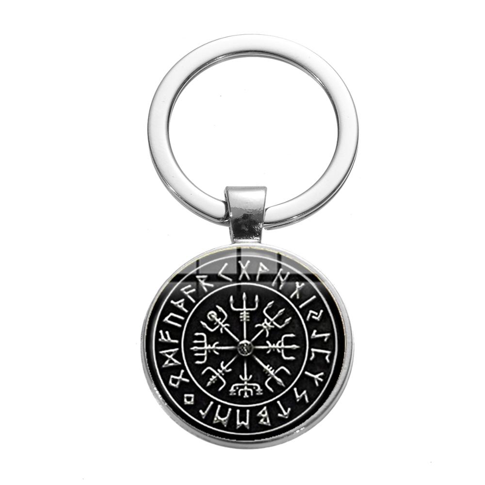 Vegvisir Symbol Nordic Viking Compass Keychain - Vintage Trinity Nordic ...