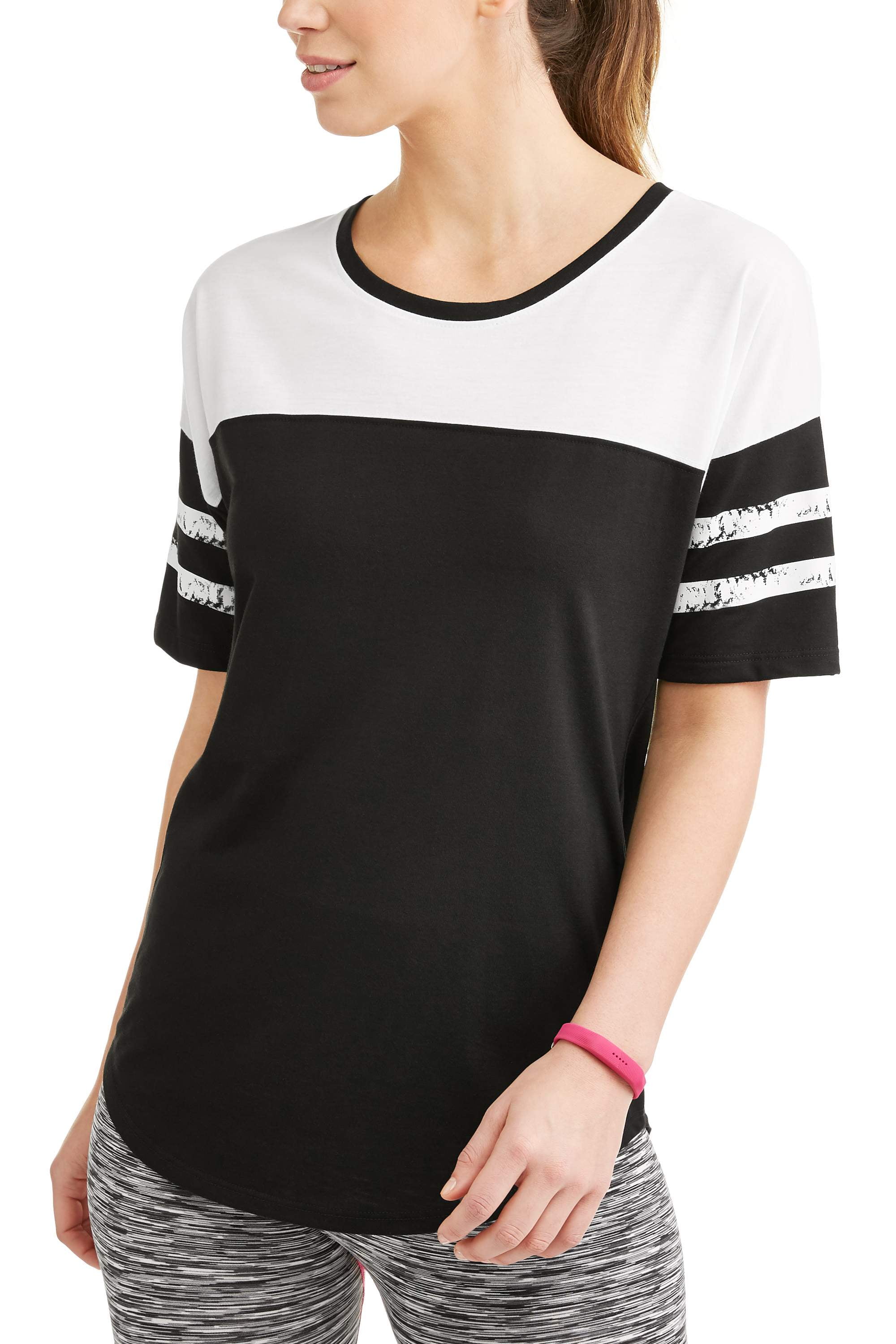 Women's Active Varsity Graphic & Solid Baseball T-Shirt - Walmart.com