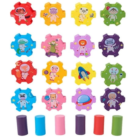 HTCM 1 Set Wooden Stacking Games Space Astronaut Balancing Blocks Games ...