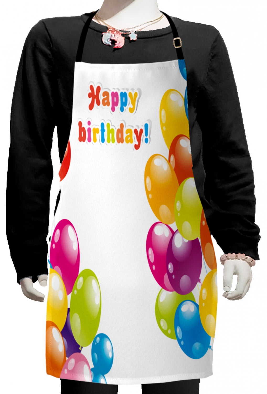 Birthday Kids Apron, Colorful Mood Flying Party Balloons in Surprise ...