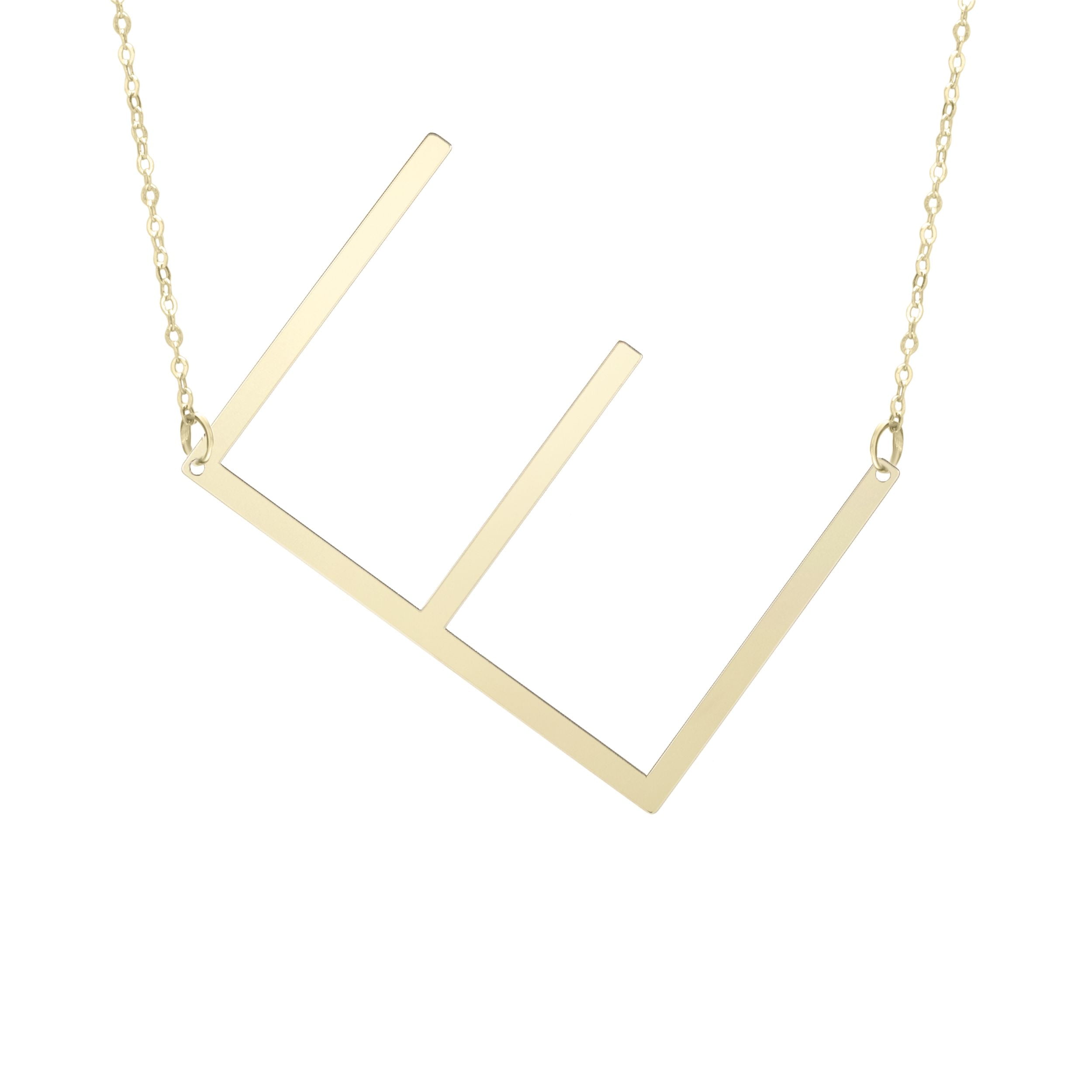 14k Yellow Gold Initial Letter E Pendant Necklace, 18" - Walmart.com
