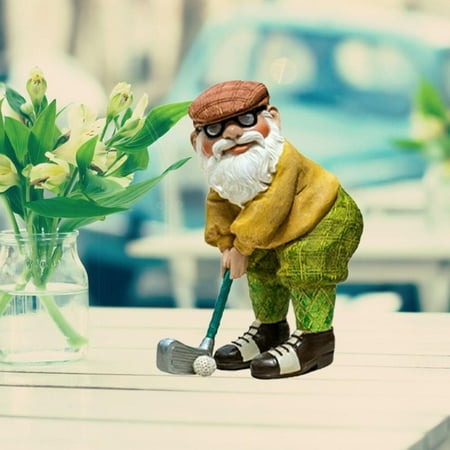 Golf Dwarf Old Man Resin Figurines Decoration Modern Old Man Resin ...
