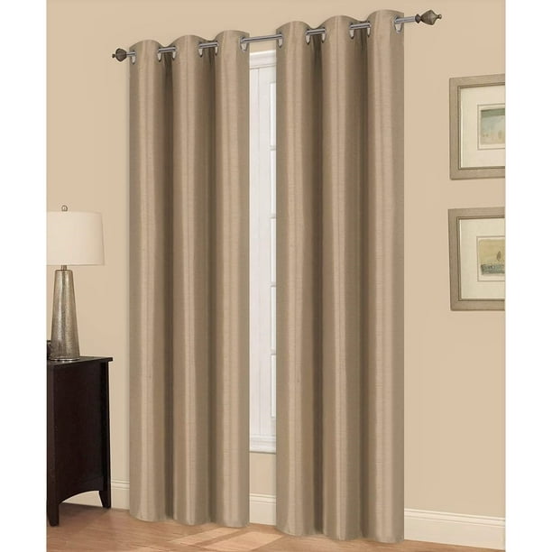 GorgeousHome (NOA) 1 TAUPE TAN 84" Solid Panel 100% Room Darkening ...