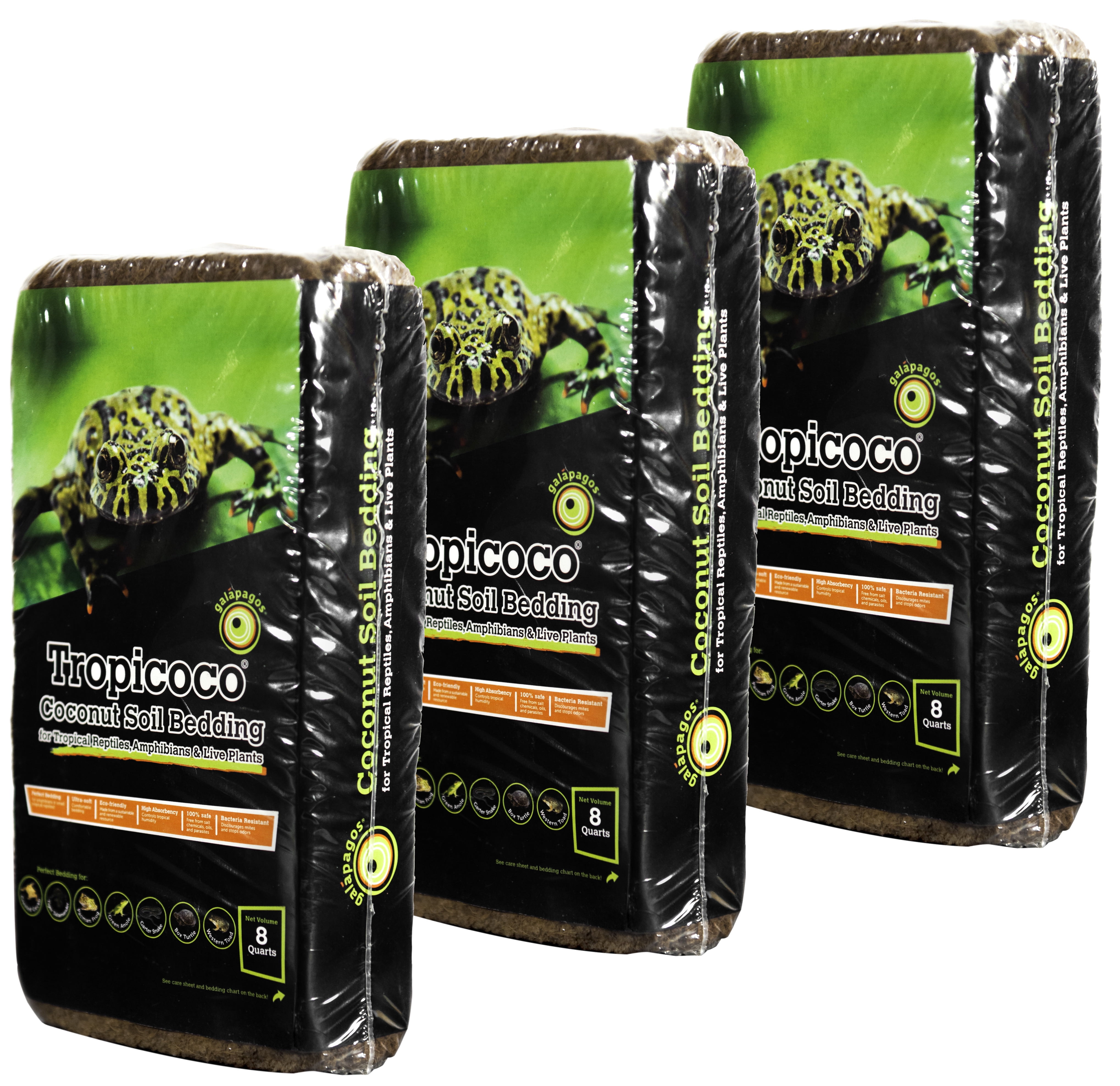 Galapagos Tropicoco Soil, Natural, 8qt Brick 3-PACK - Walmart.com