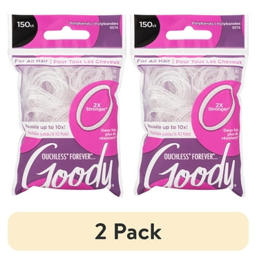Goody Ouchless Clear Mini Poly Band Hair Ties No Metal Gentle Elastics ...