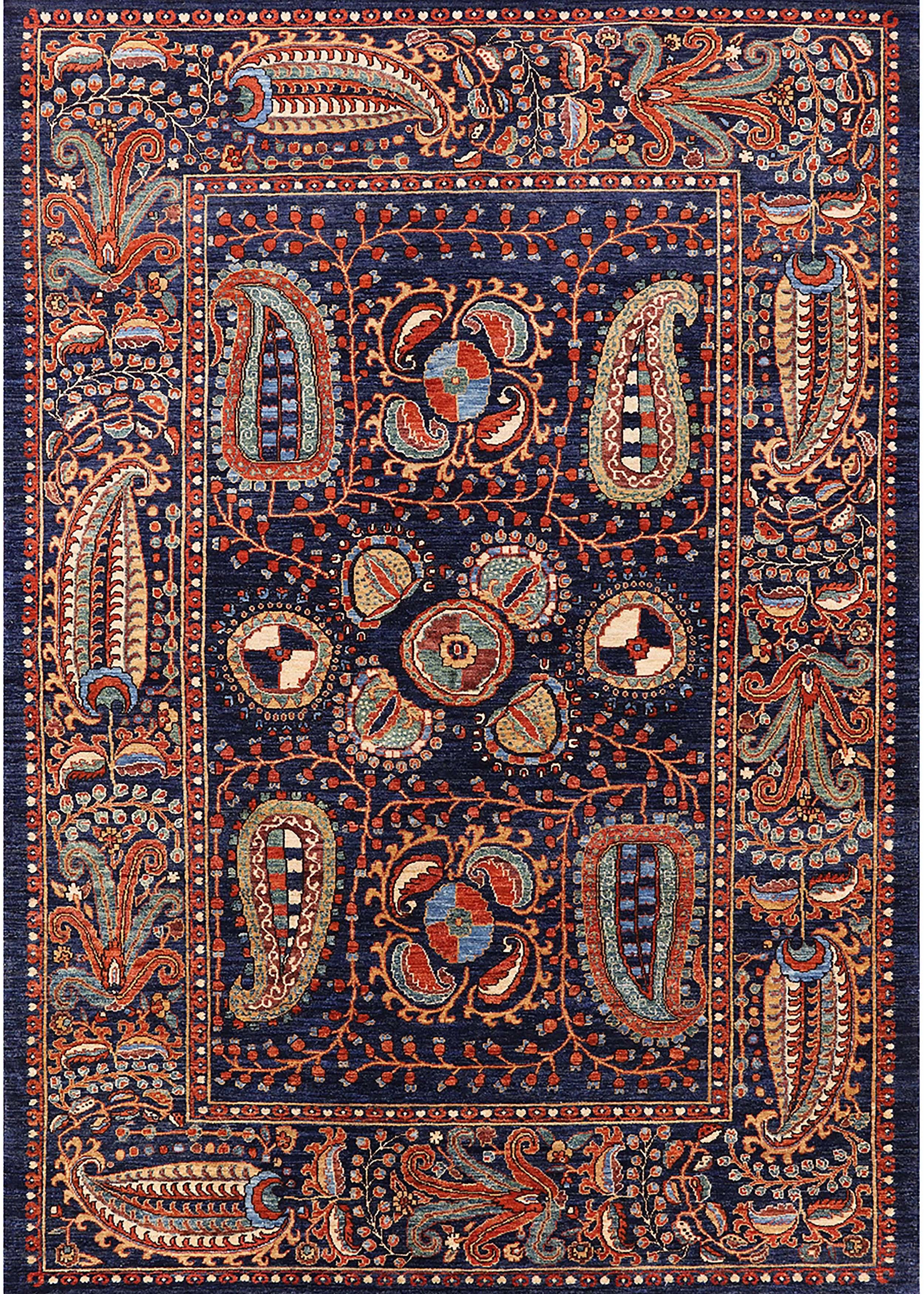 Ahgly Company Indoor Rectangle Mid-Century Modern Rose Purple Oriental ...