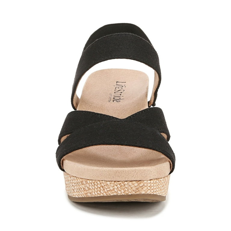 LifeStride Womens Danita Strappy Wedge Sandal - Medium & Wide