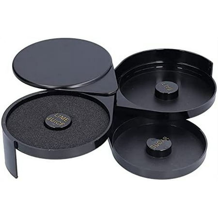 Glass Rimmer Cocktail Rimmer, ABS Sponge 3 Tier Rotating Trays ...