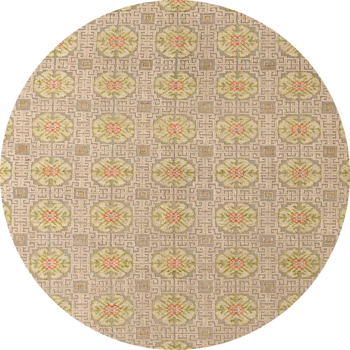 Ahgly Company Indoor Round Abstract Orange Brown Abstract Area Rugs, 8 ...