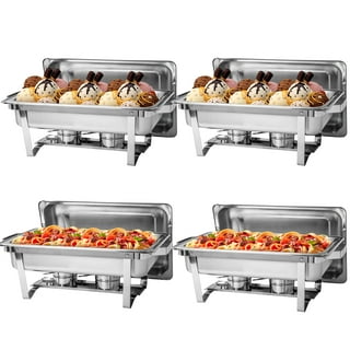 IMACONE Chafing Dish Buffet Set, 5 Qt 2 Packed Stainless Steel Round Catering Warmer Set with ...
