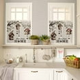Bird Houses Kitchen Curtains Valance and Tier Set Sparrows Home Sweet ...