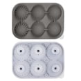 6 Cavity Flower & Round Ice Cube Mold, Food Grade Silicone, Easy ...