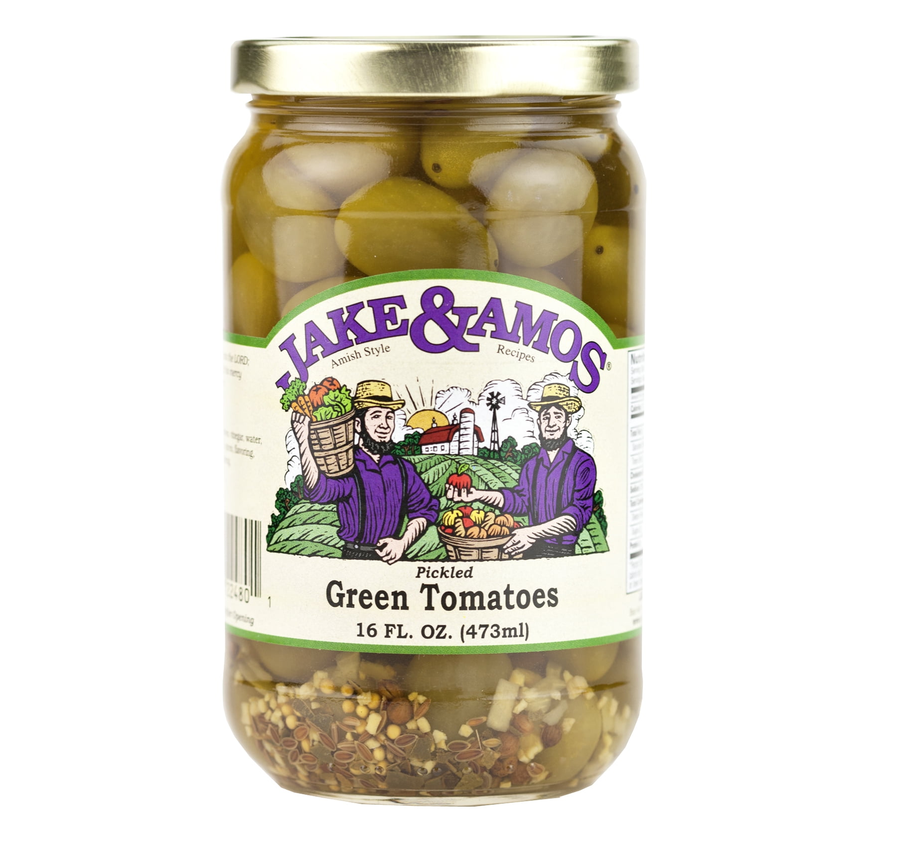 Jake & Amos Pickled Green Tomatoes 16 oz. Jar (2 Jars) - Walmart.com