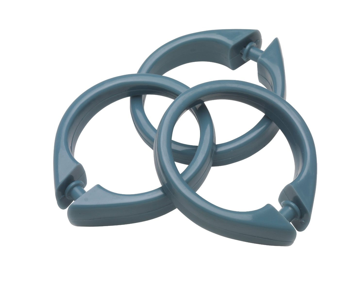 Slate Set of 12 Easy-to-Use Plastic Snap On Shower Curtain Rings Size ...