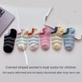 10 Pairs Women Colorful Striped Short Socks Fashion Elastic Cuff ...