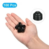 Uxcell Plastic Dome Nut Protection Cap Covers, M5 Nut Cover Black 100 ...