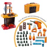 40-Piece Kids' Tool Set with Portable Workbench, Realistic Tools ...