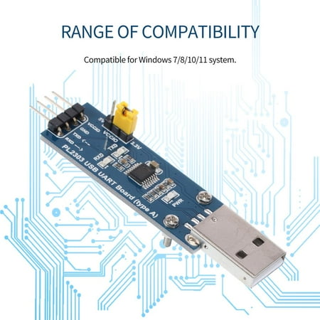 PL2303 USB to UART/TTL Adaptor Universal Serial Port Module USB Type-A 3 LED Indicator Lights ...