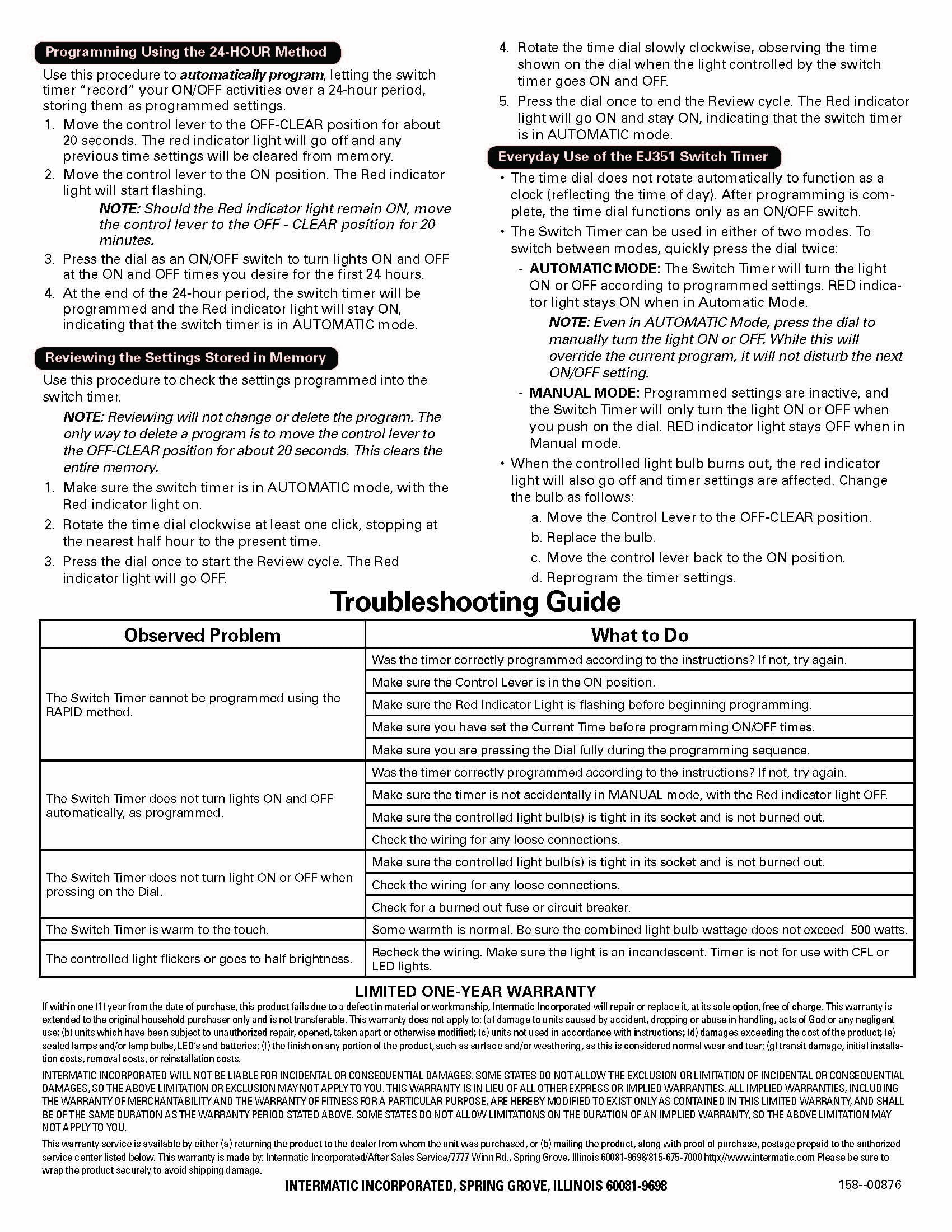 Intermatic Light Timer Ej351 Instructions | Shelly Lighting