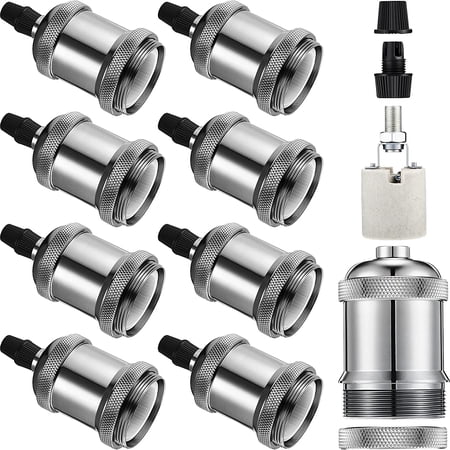 Tuanse 8 Pieces Vintage E26 Lamp Socket Ceramic Light Socket Lamp Parts ...