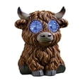 EDHITNR Solar LED Standing Cow Yard Art High Low Cattle Garden Statue ...
