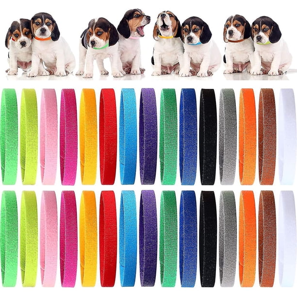 45 Pcs Puppy Whelping Collars Double Sided Newborn Pet Id Bands 3 Sizes ...