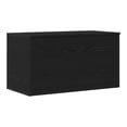 Black Oak Storage Box, 33" Rectangular Engineered Wood Box for Living ...