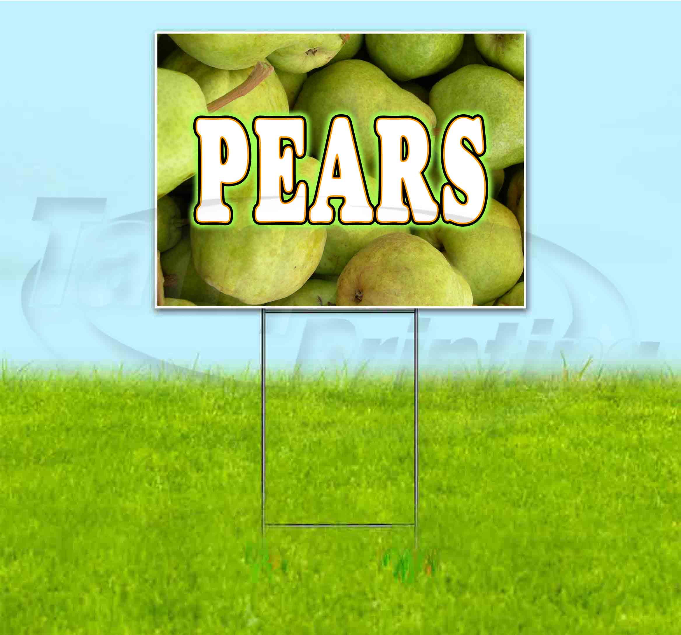 Pears (18"x24") Corrugated Plastic Yard Sign, Bandit, Lawn, Decorations ...