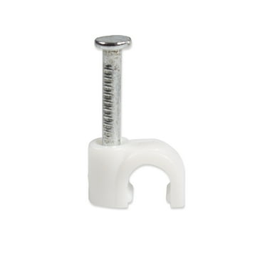 QualGear 8mm Cable Clips, White, 100 Pack, CC8-W-100-P - Walmart.com