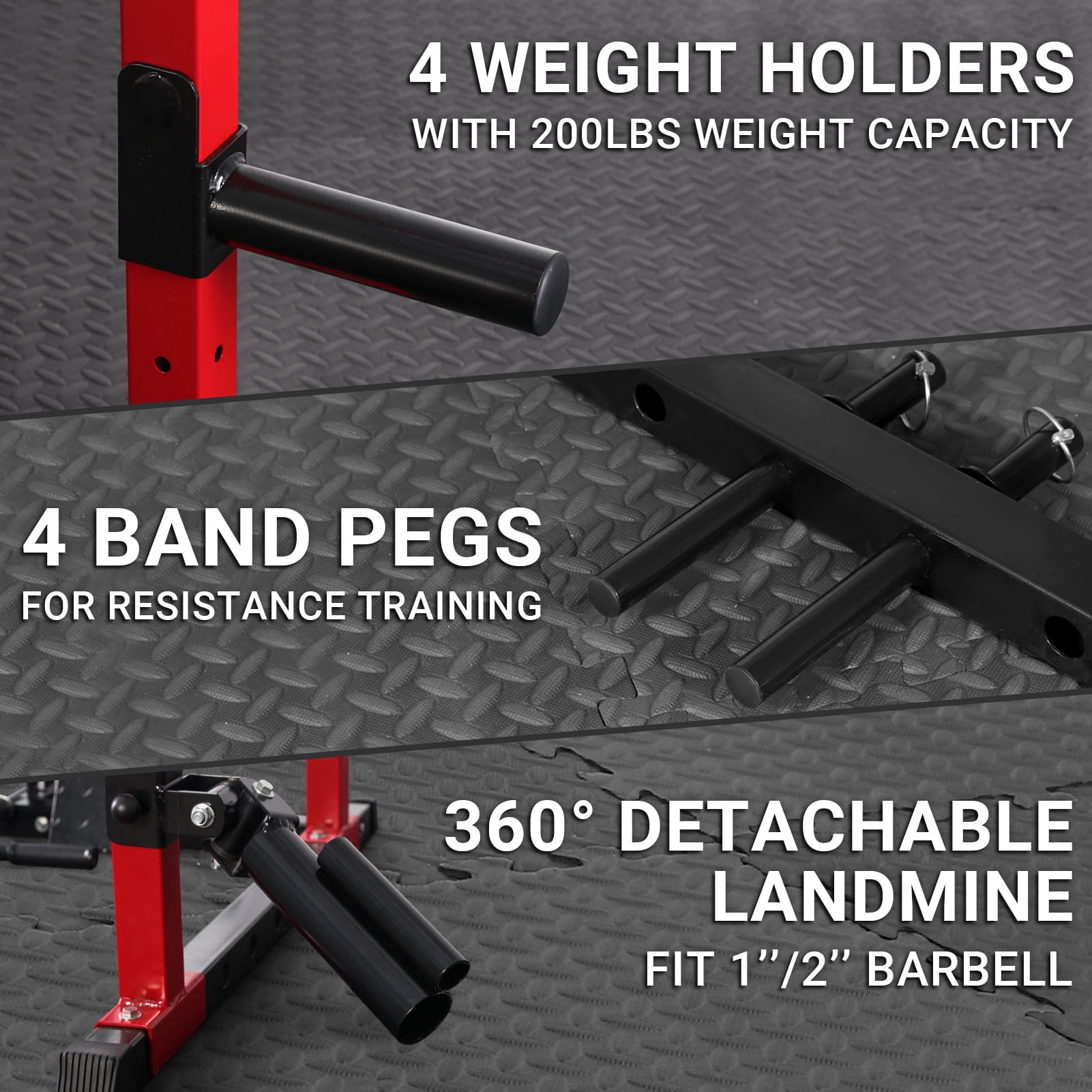 Buy ER KANG Power Rack Cage, Squat Rack with LAT Pulldown System ...